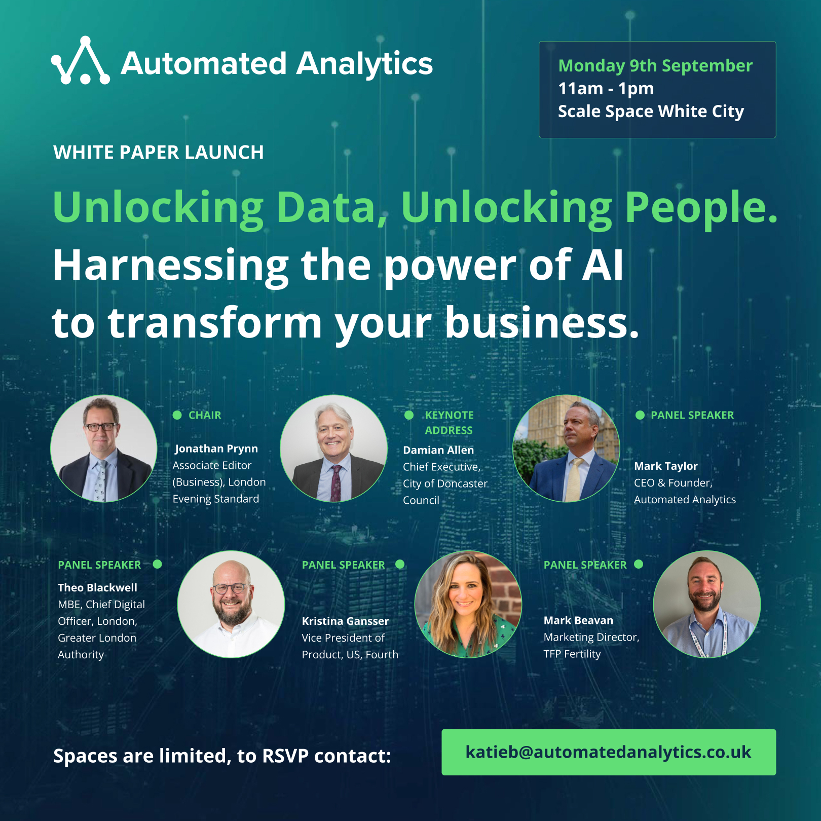 Launch of white paper 'Unlocking Data, Unlocking People' - Automated Analytics